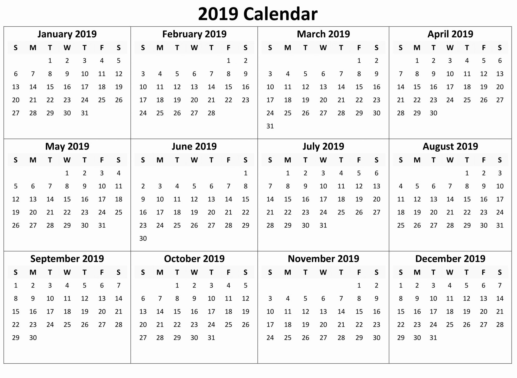 Perky Calendar Template Months On One Page Word Printable Blank 