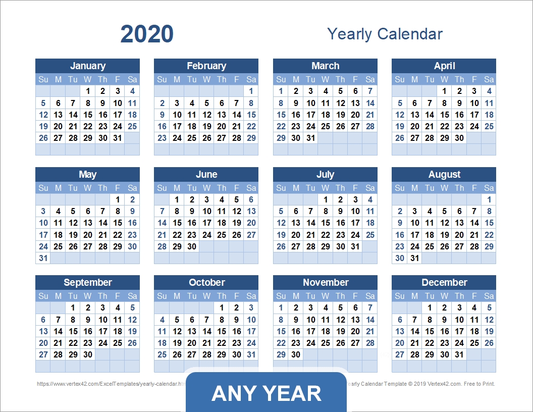 Remarkable Vertex42 Calendar Template For Excel Printable Blank 