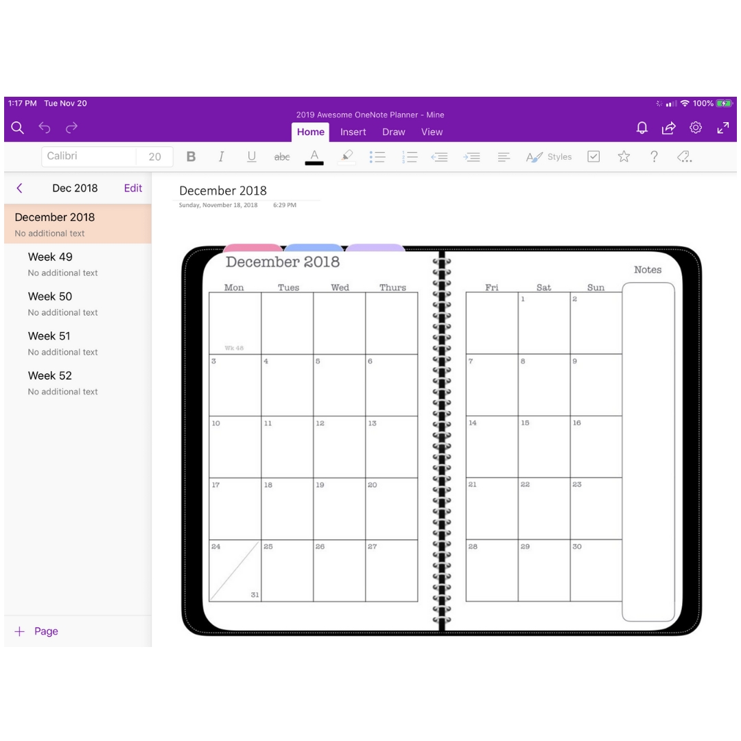 Onenote Calendar Template Customize And Print
