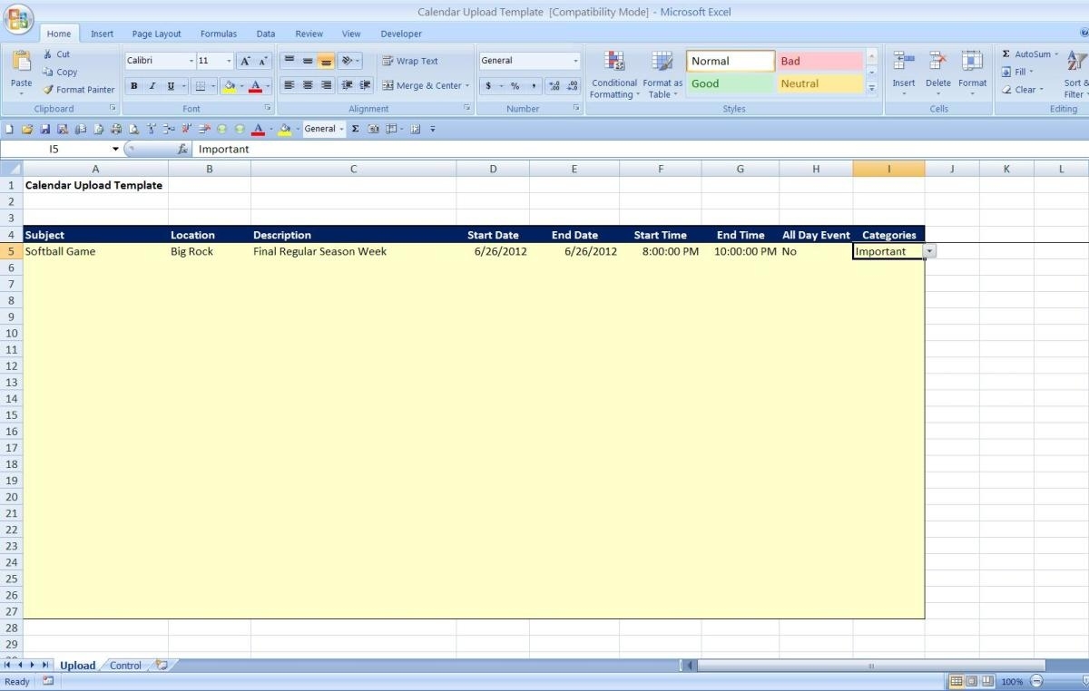 Calendar Upload Template In Excel Printable Blank Calendar Template