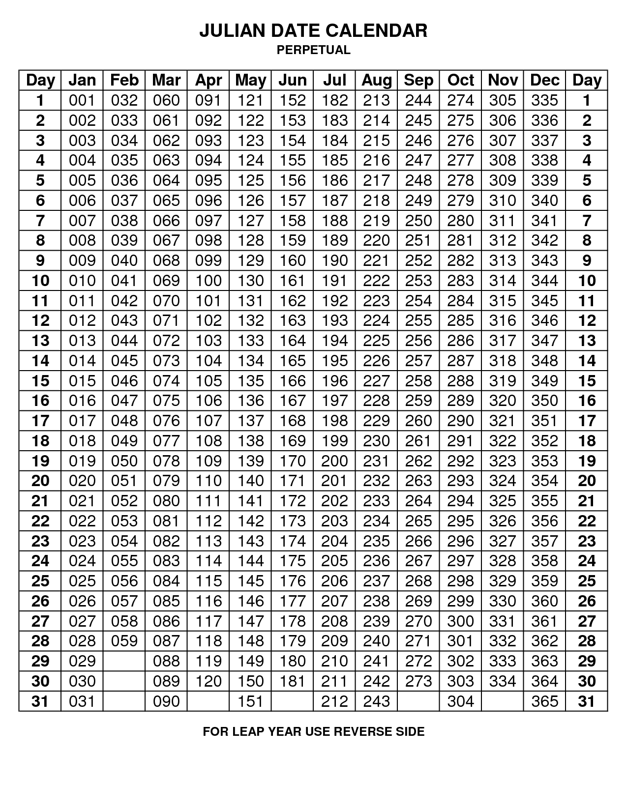 Julian 2021 Printable Blank Calendar Template