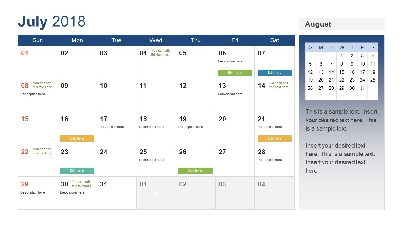 Calendar Template Powerpoint Customize And Print